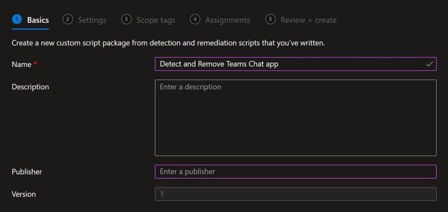 Uninstall Teams Chat App Using Remediation Script And A Configuration